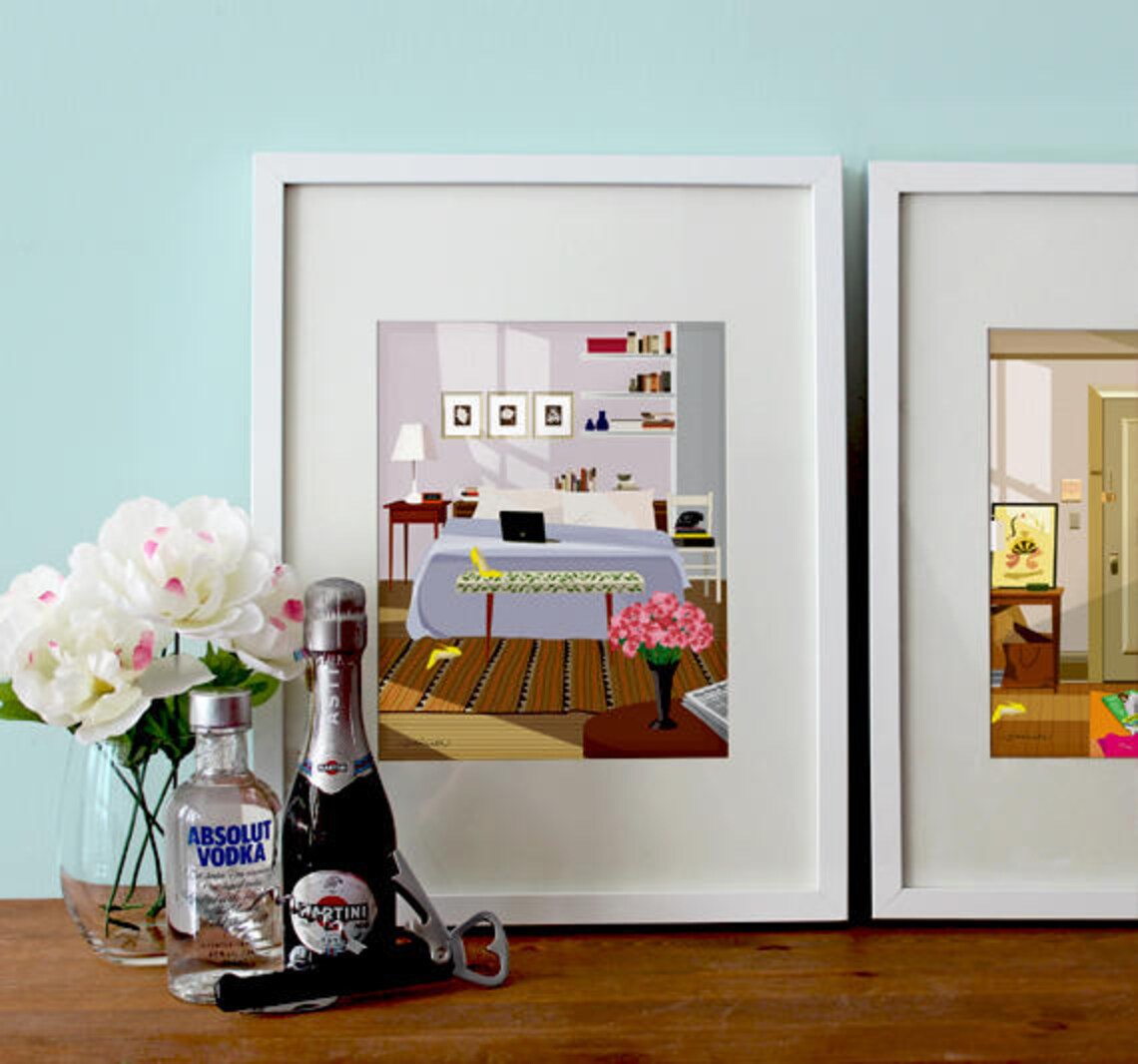 Carrie's Bedroom Sex and the City Carrie Bradshaw Art - Etsy Canada