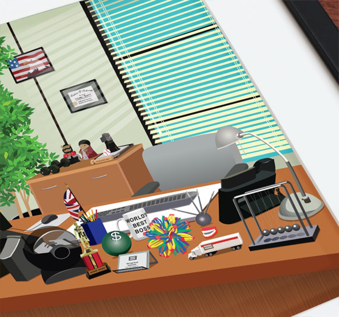 Michael Scott's Office the Office Michael Scott Art | Etsy Canada