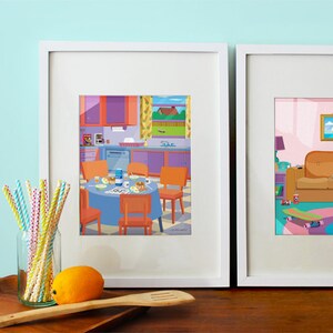 The Simpsons Inspired Kitchen Art Print TV Sitcom Fan Art - Etsy Canada