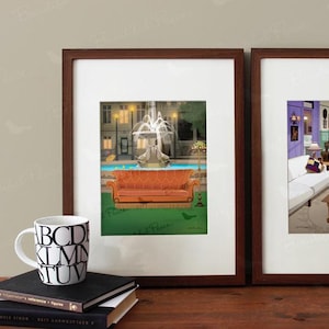 The Central Perk Orange Couch - Art Print, Frame Not Included, TV ...