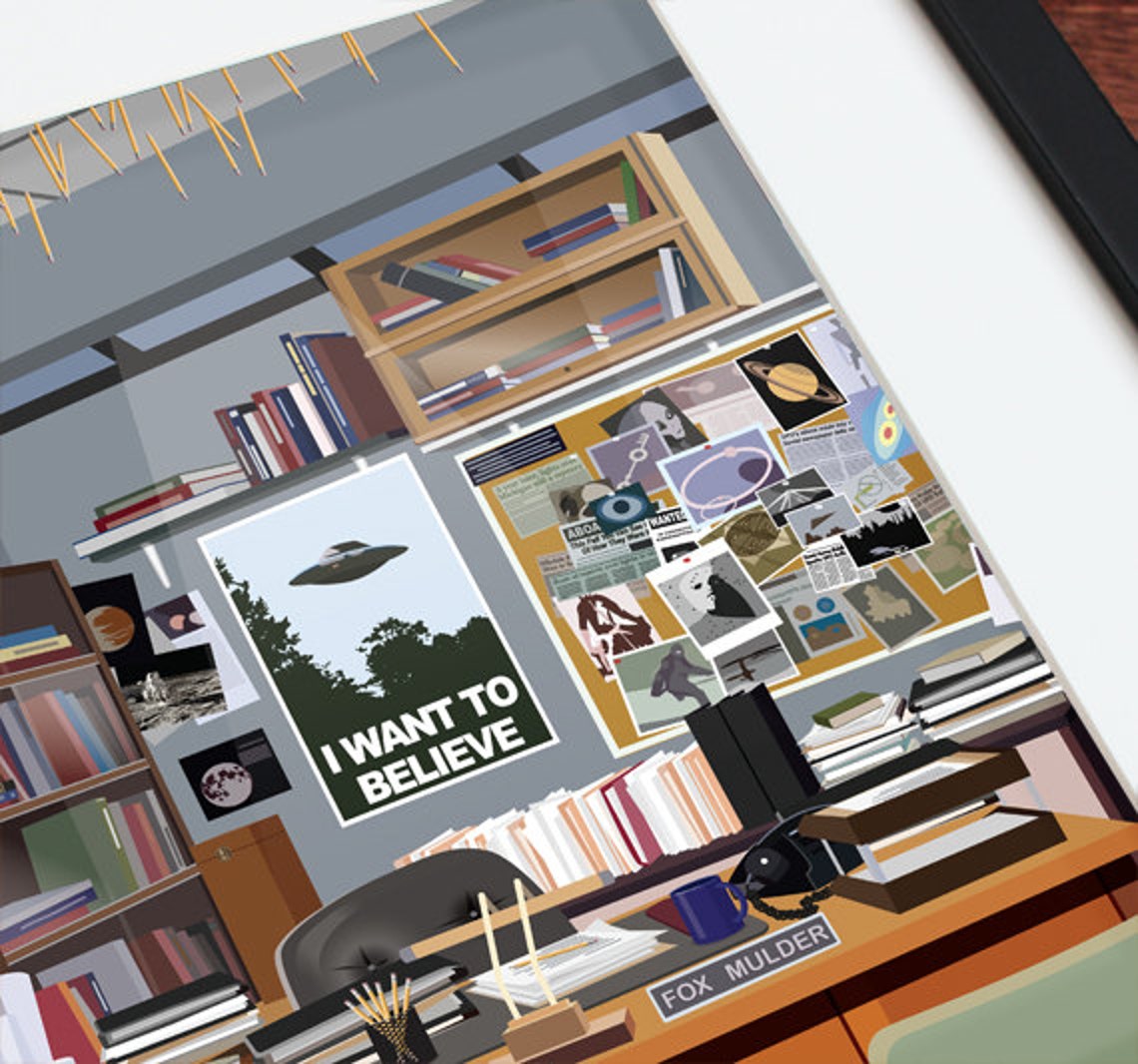 Mulder's Office Art Print the X-files Inspired Science - Etsy UK