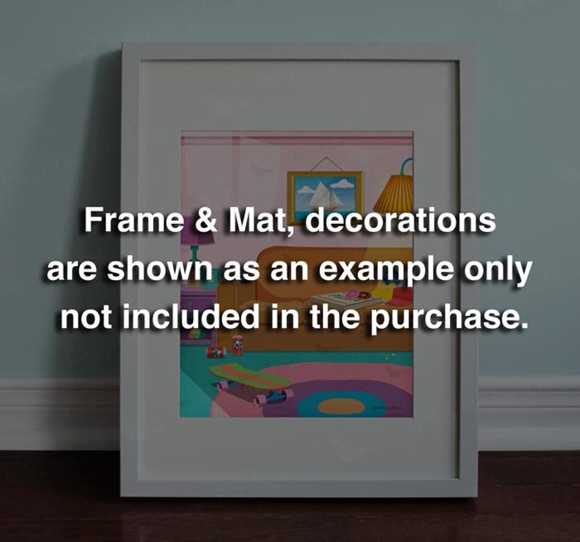 Homer's Living Room - Art Print, Frame Not Included, TV Series Inspired ...