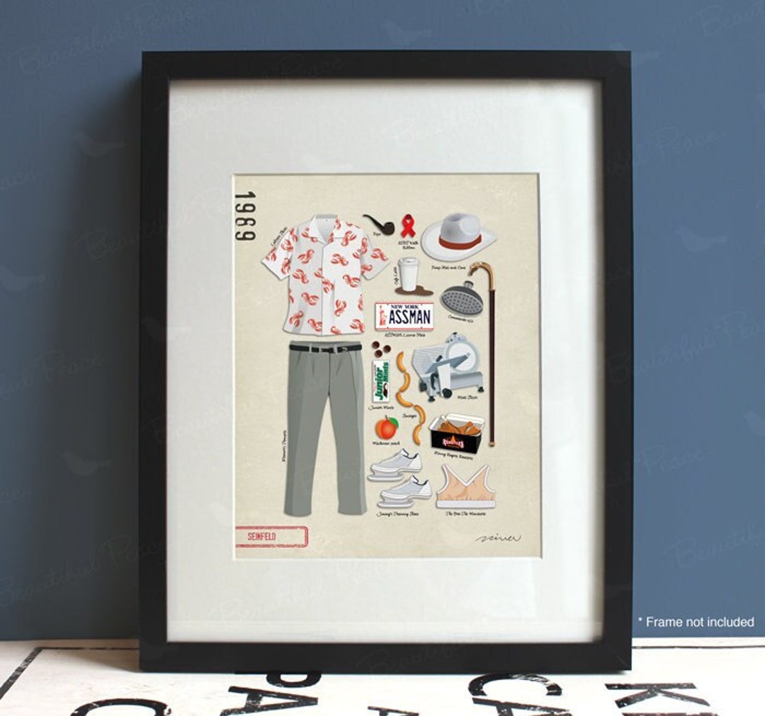 Seinfeld 1989 Cosmo Kramer, TV Poster, Art Print, Kramer, Illustration ...