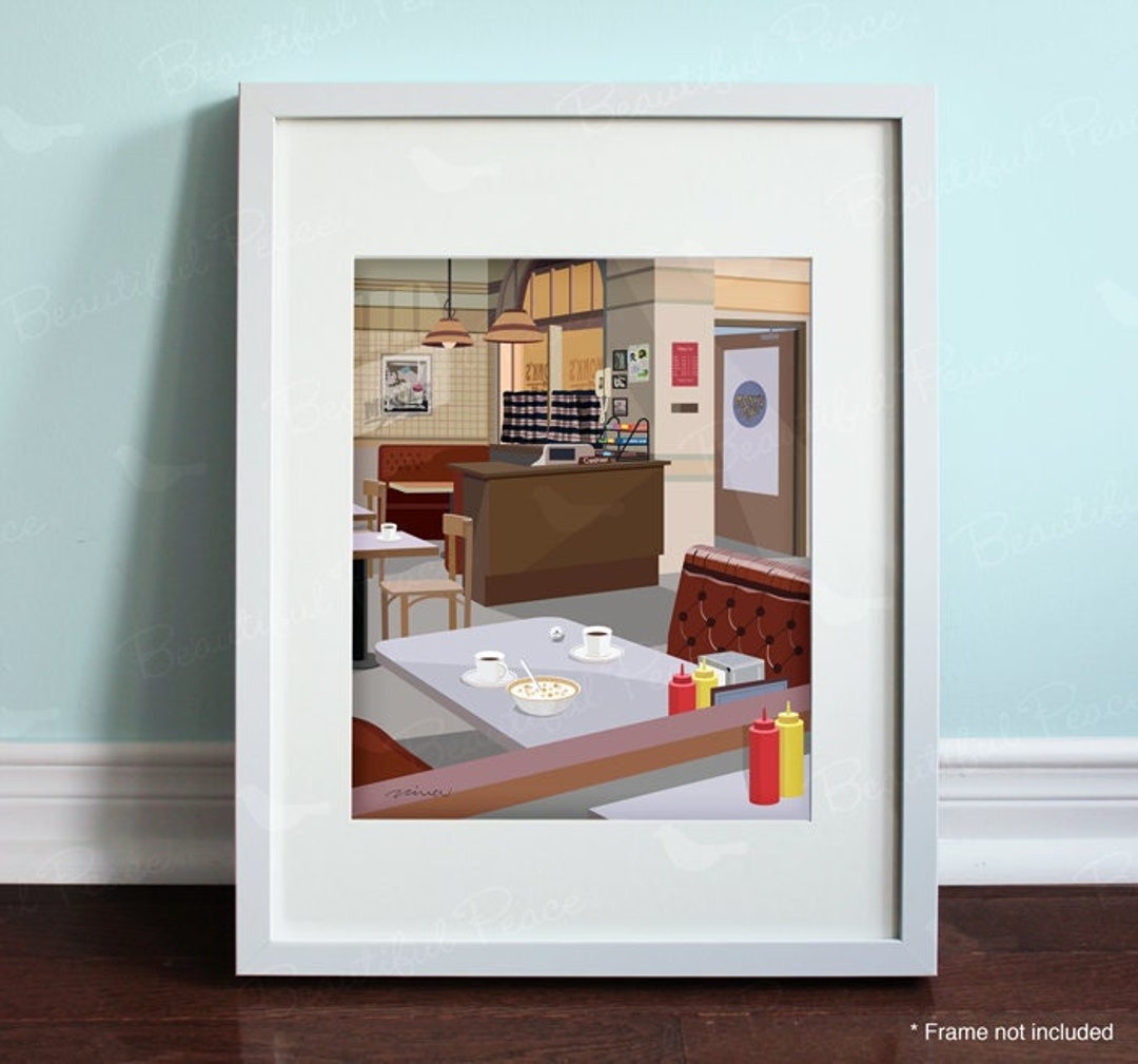 Monk's Cafe Art Print, Frame Not Included, TV Sitcom Inspired - Etsy