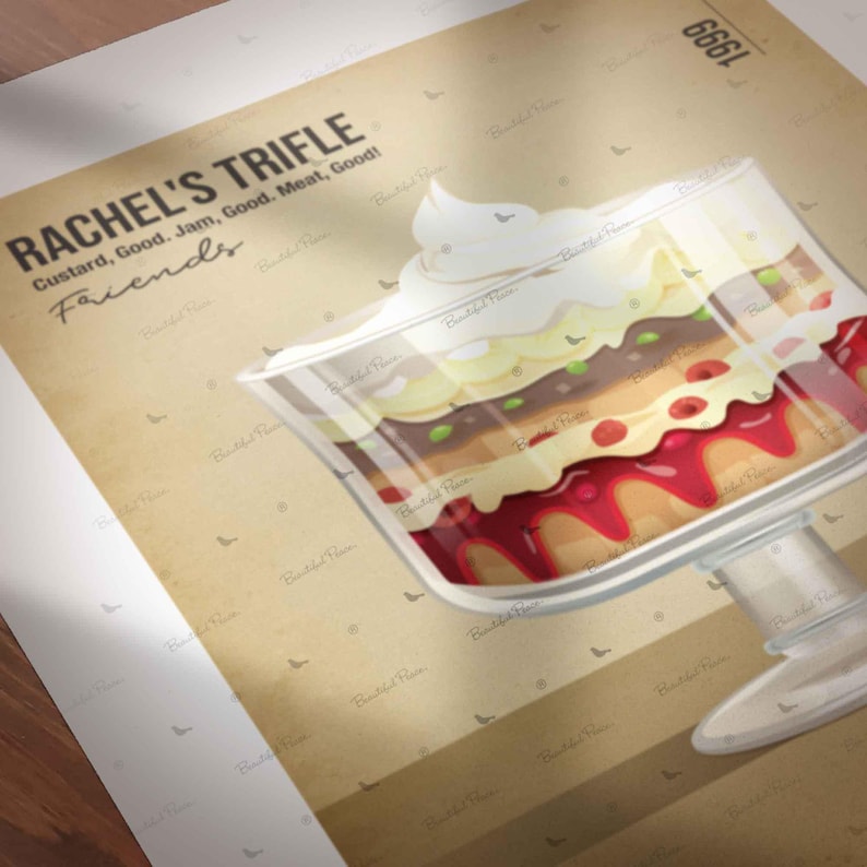 Rachel's Trifle Art Print, Funny Friends TV Show Wall Art, Retro ...