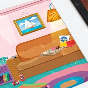 Homer's Living Room Art Print, TV Sitcom Inspired Wall Art, Pop Culture ...