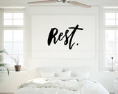 Rest Art Print Relax Meditation Wall Art Inspiring Saying - Etsy