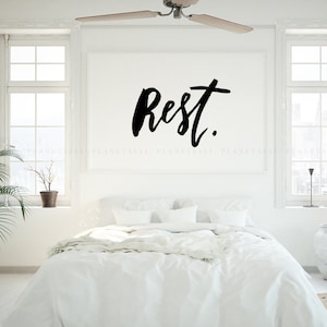 Rest Art Print, Relax Meditation Wall Art, Inspiring Saying Poster ...