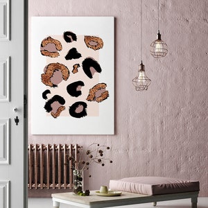 Leopard Print, Glitter Leopard, Bronze Decor, Leopard Wall Art, Big ...