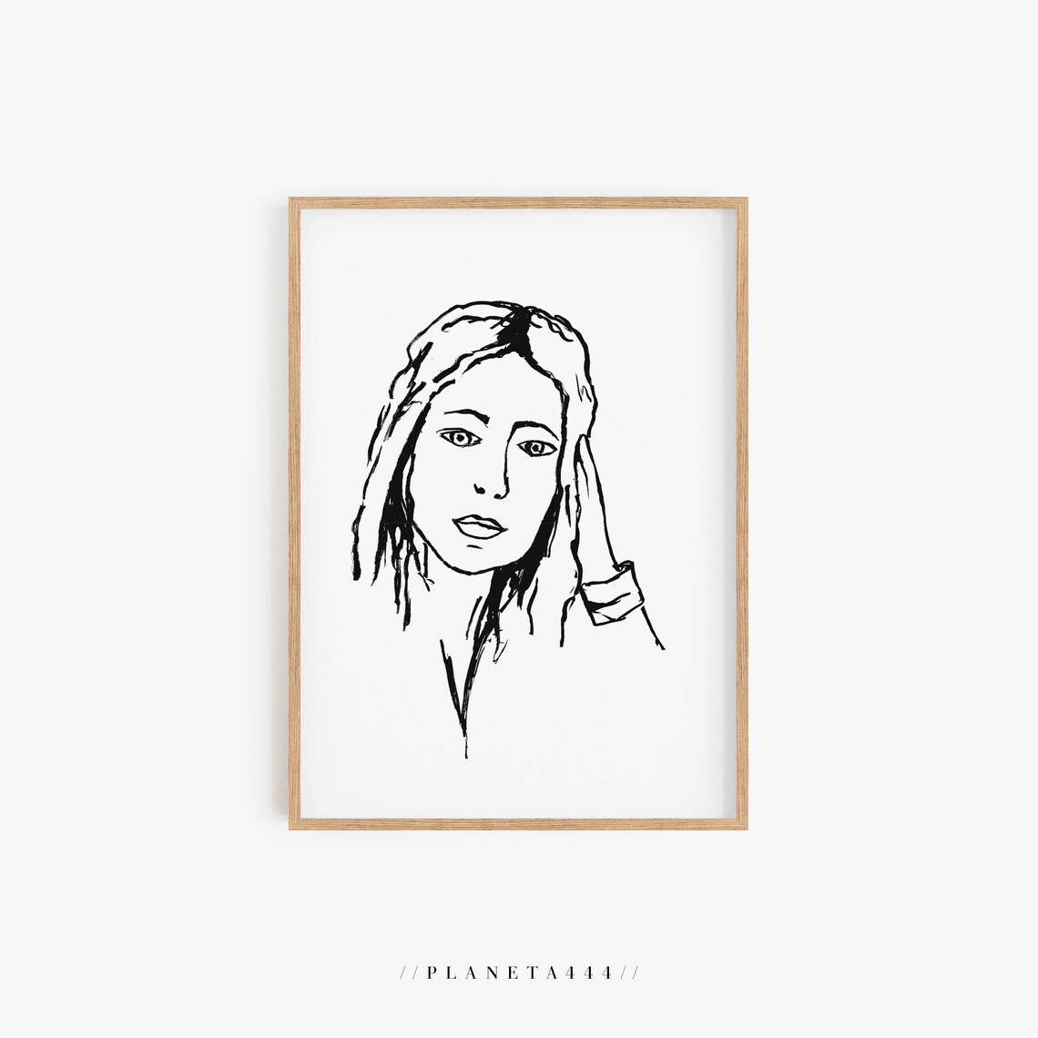 Thinking Woman Art Print Female Face Drawing Wall Art Long - Etsy