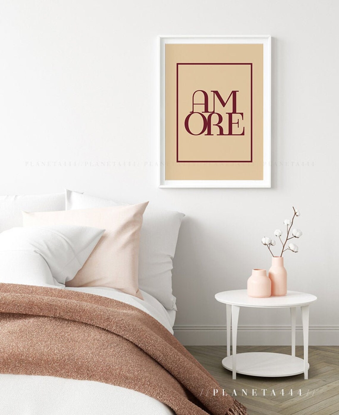 Amore Art Print, Italian Love Word Typography Print, Trendy Bedroom ...
