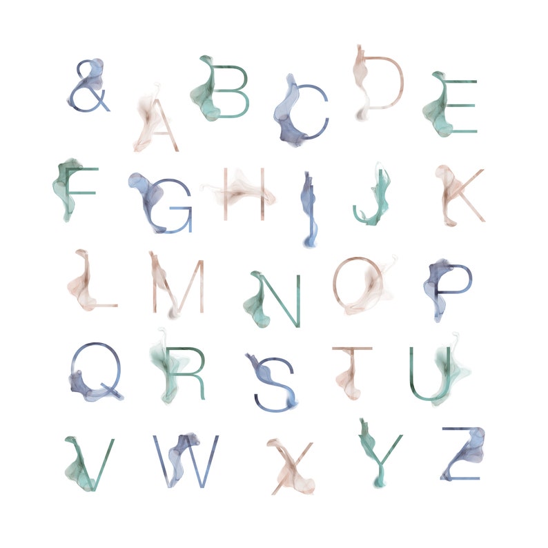 Zen Alphabet Art Print Personalized Initials Art Print Custom - Etsy