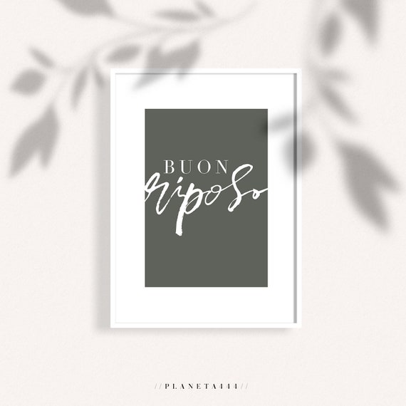 Buon Riposo Art Print Have A Good Rest Artwork Italian - Etsy