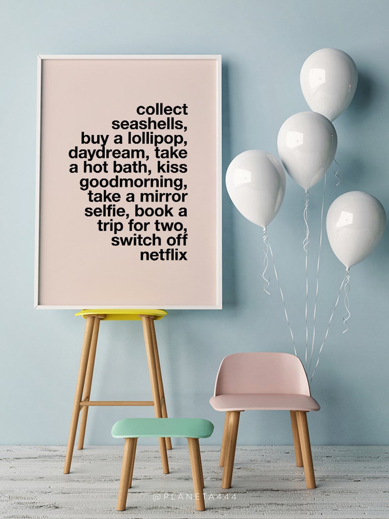 Collect Seashells, Love Wall Art, Typography Poster, Inspirational ...