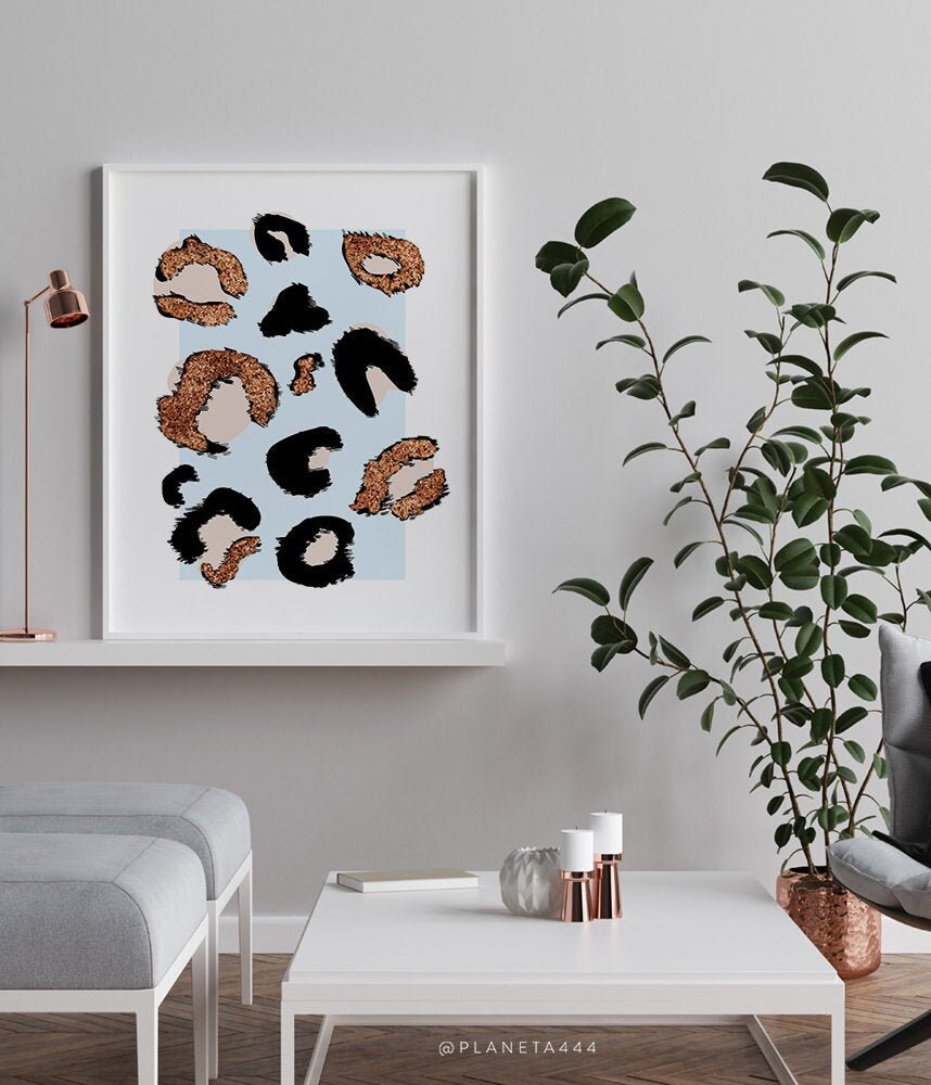 Leopard Print Glitter Leopard Bronze Decor Leopard Wall | Etsy