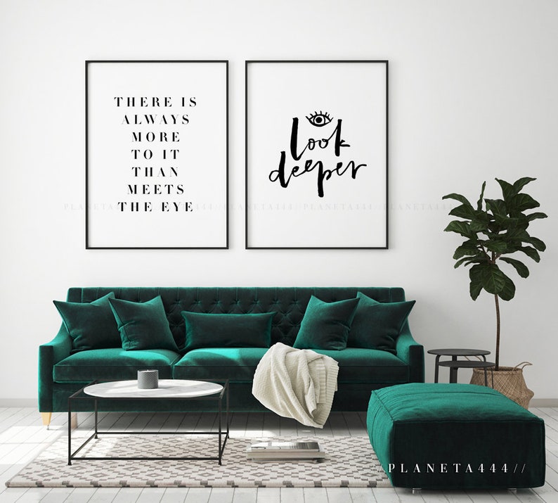 Look Deeper Quote Print Eye Sketch Wall Art Typography - Etsy