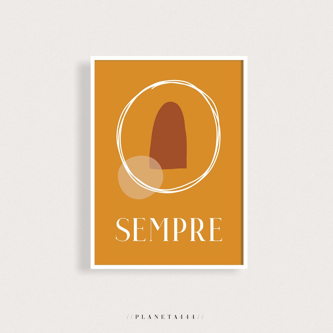 Sempre Italian Art Print Always Italian Word Poster Modernist Italian ...