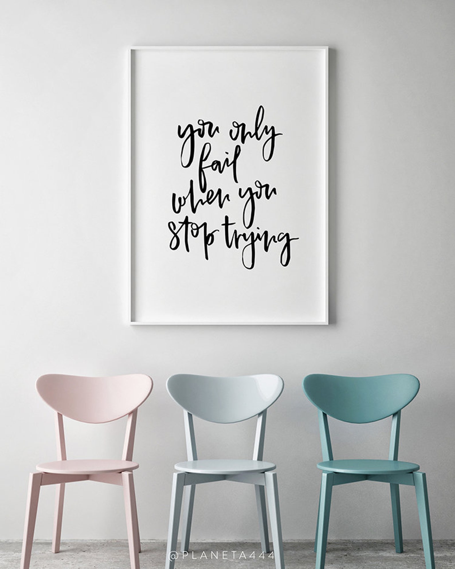 You Only Fail When You Stop Trying Motivational Poster - Etsy