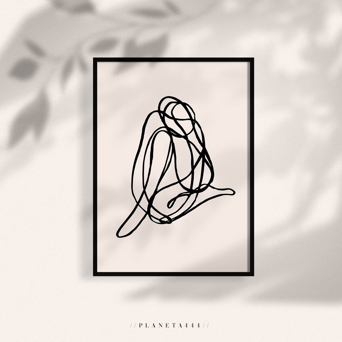 Tangled Lines Sitting Woman Art Print Female Figure Art Linear | Etsy