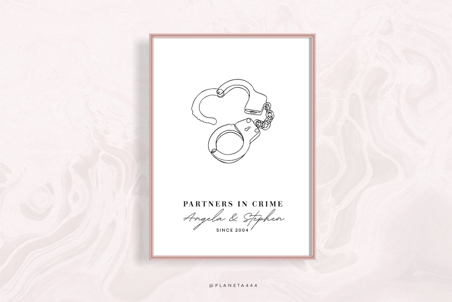 Partners in Crime Personalised Love Art Couple Wall Art - Etsy