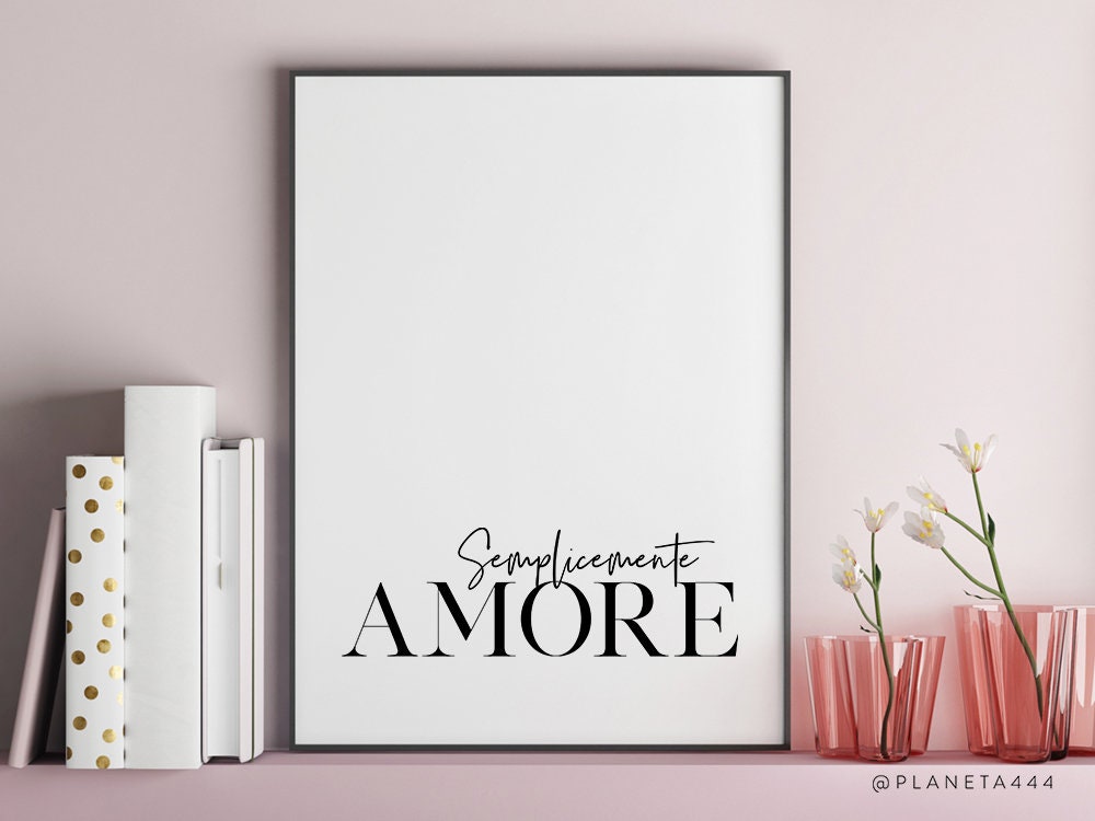 Semplicemente Amore, Italian Love Quote Wall Art, Italian Words Print ...