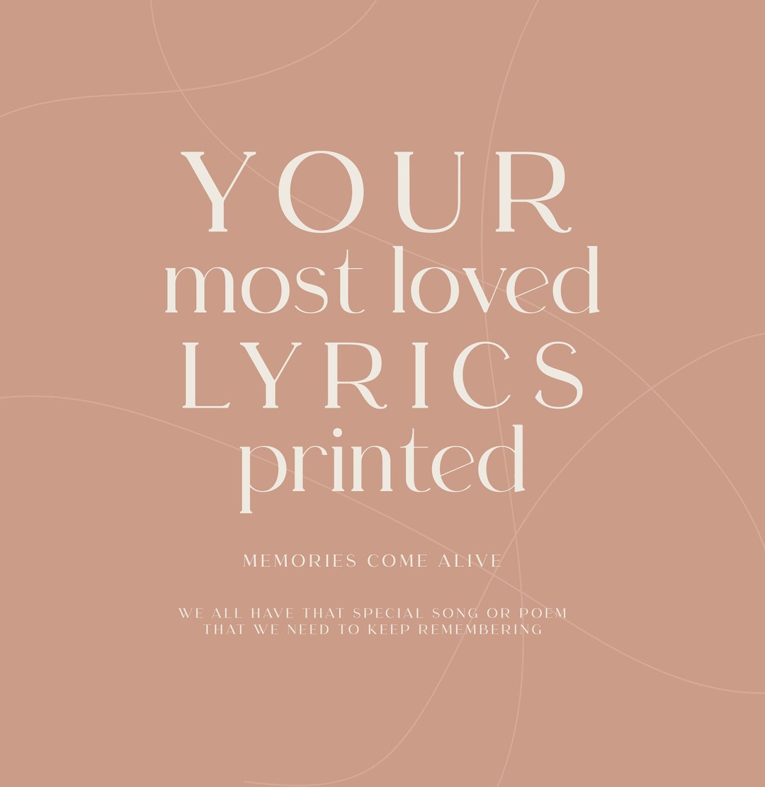 Custom Lyrics Art Print Personalized Song Lyrics Poster Choose Your Own ...