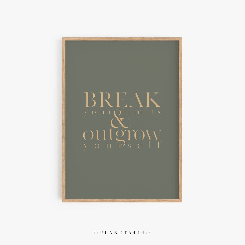 Break Your Limits Outgrow Yourself Quote Print Growth Mindset - Etsy