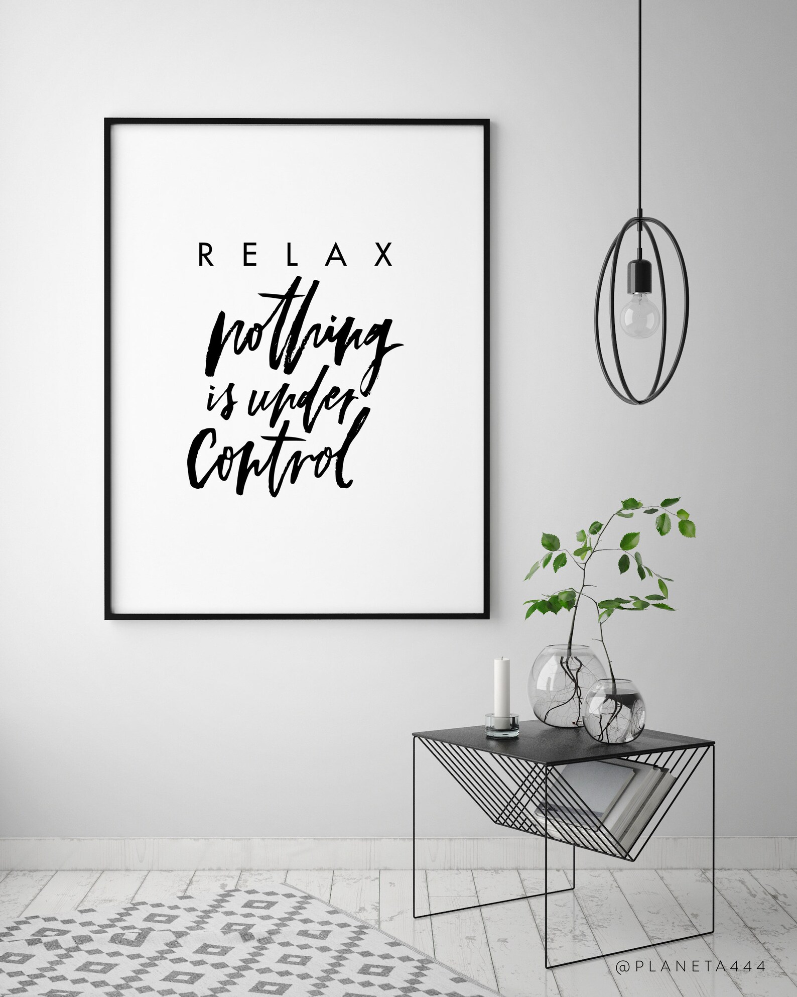 Relax Nothing is Under Control Funny Quote Typography Wall - Etsy