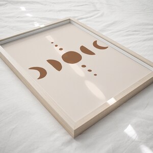 Moon Phases Art Print Boho Wall Art Lunar Cycle Drawing Poster Bohemian ...