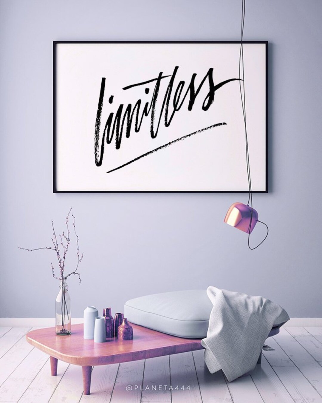 Limitless, Handlettered Print, Wall Art, Art Canvas, Quote Poster ...
