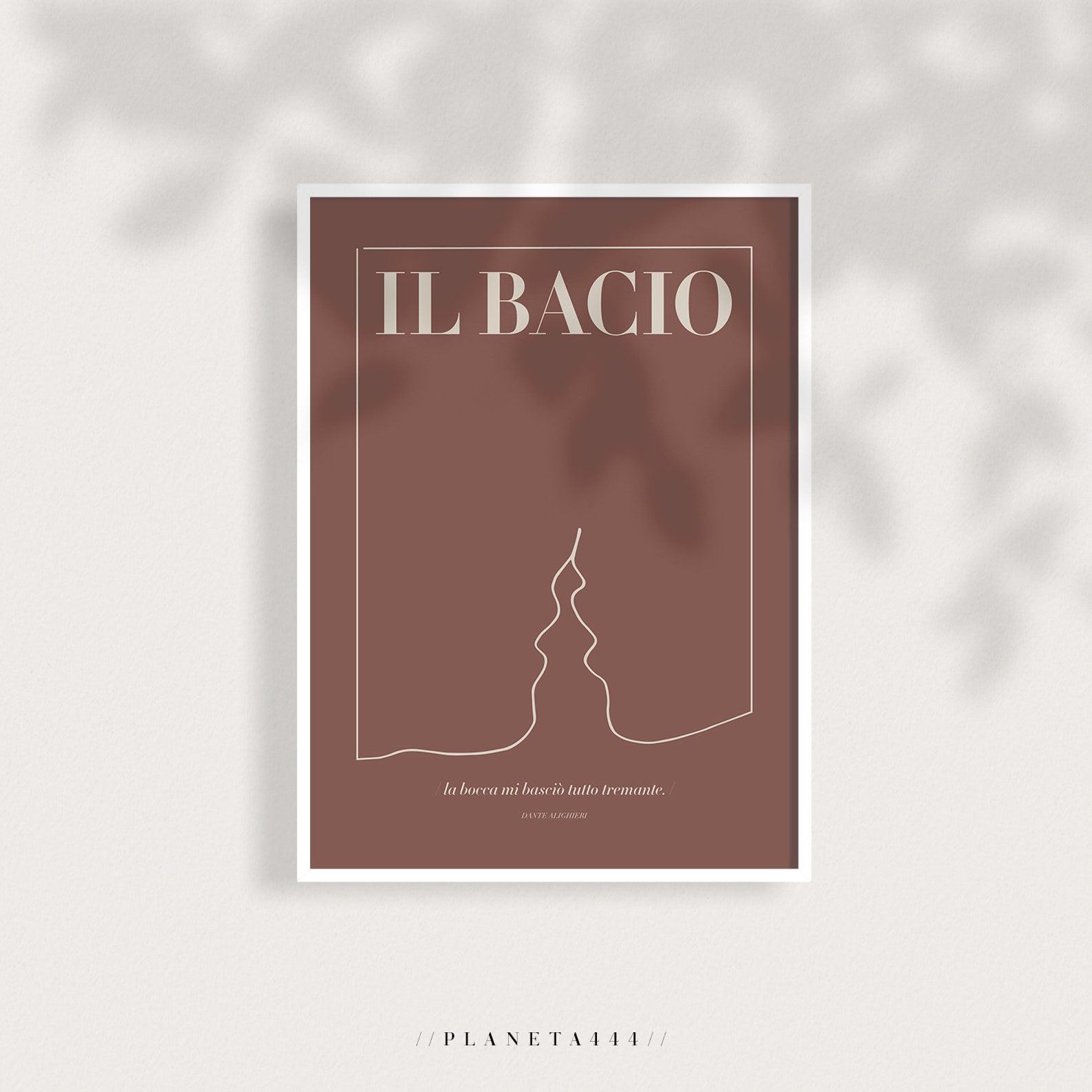 Il Bacio the Kiss Italian Language Art Print Dante Inferno Lovers Quote ...