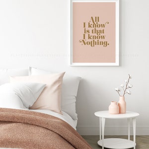 All I Know is That I Know Nothing Art Print, Plato Quote Wall Print ...