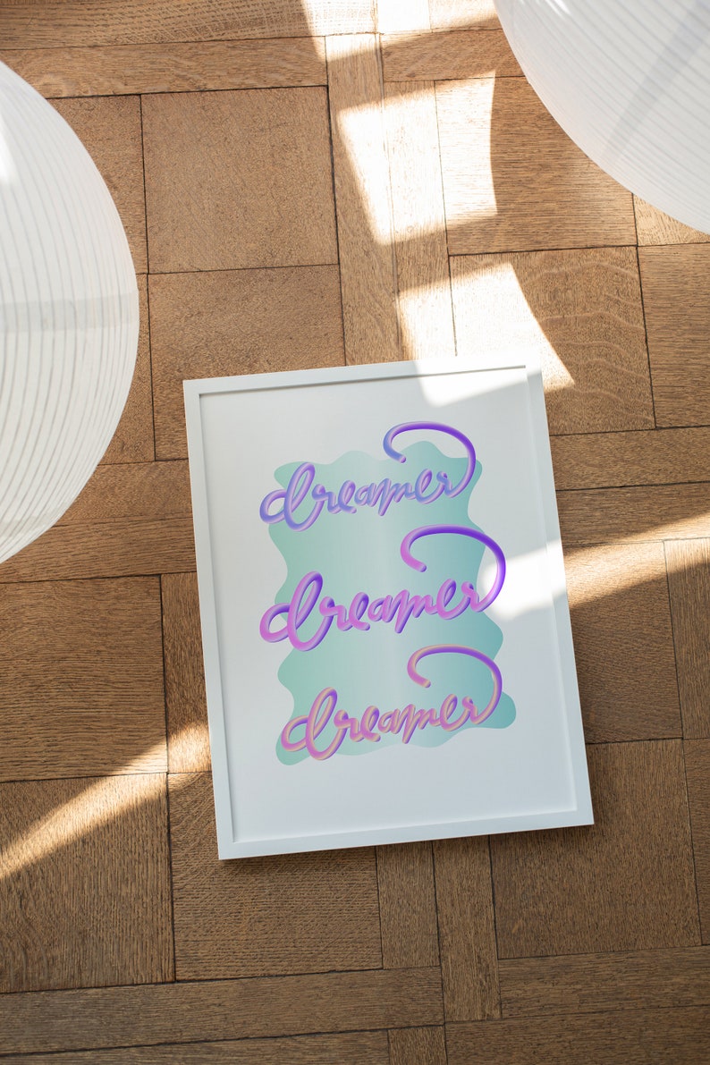 Dreamer 3d Y2k Art Print Pastel Gradient Abstract Shape Artwork 90s ...