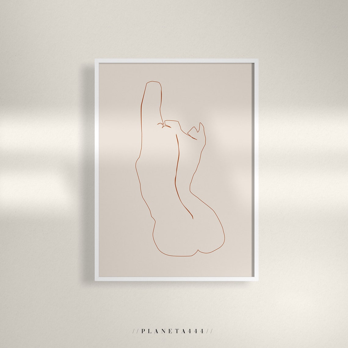 Goddess Statue Wall Art Modern Abstract Terracotta Print Line Art ...