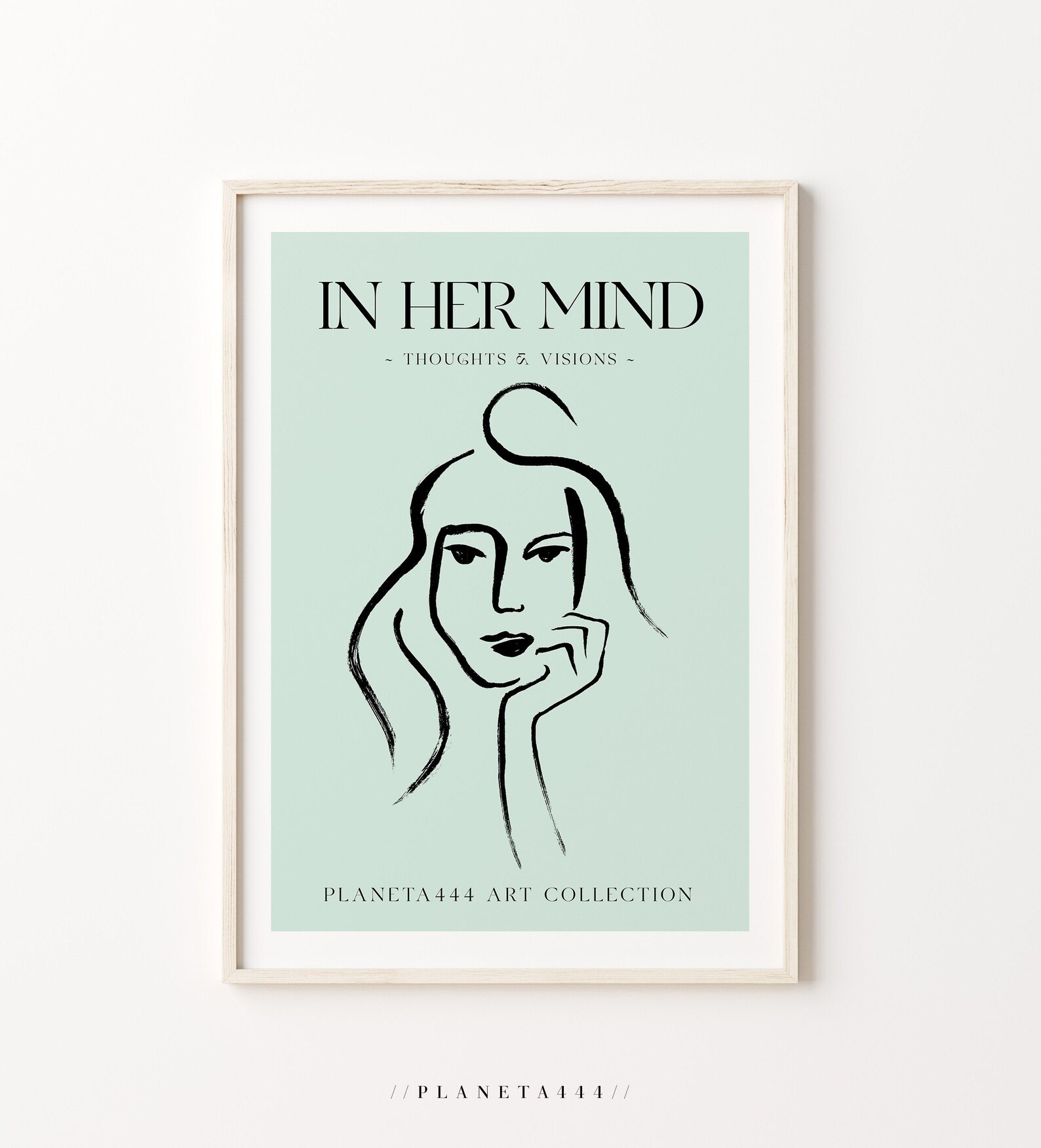 Abstract Matisse Inspired Woman Portrait Art Print Modern Brush Line ...