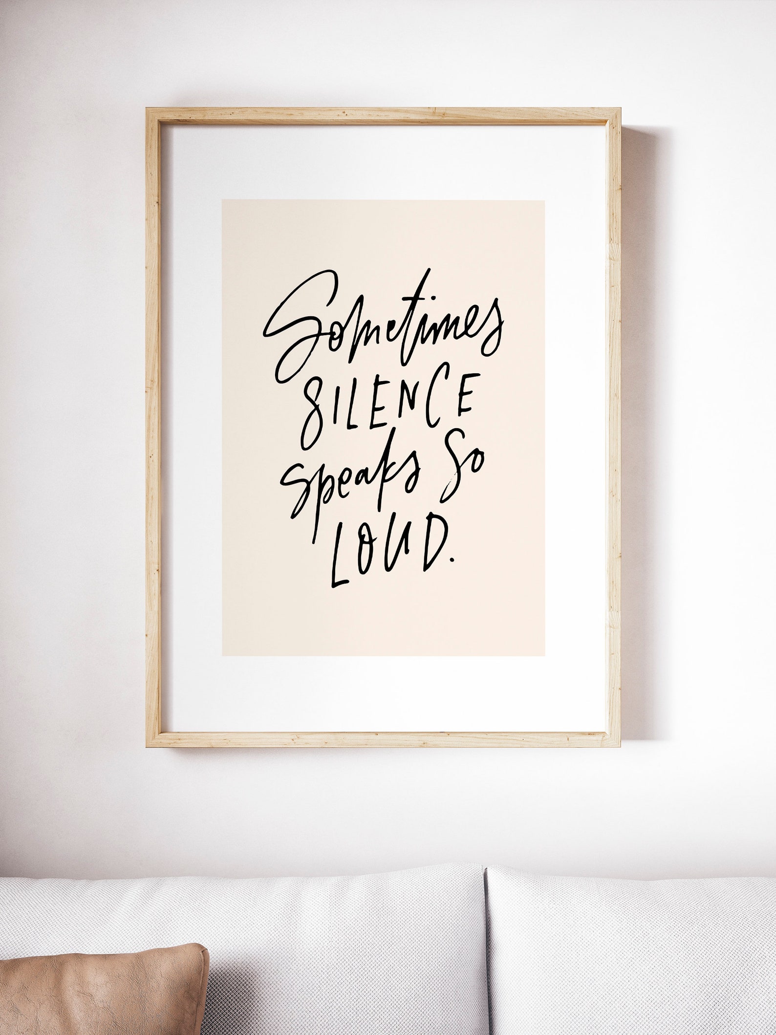 Sometimes Silence Speaks so Loud Quote Print Modern Neutrals - Etsy