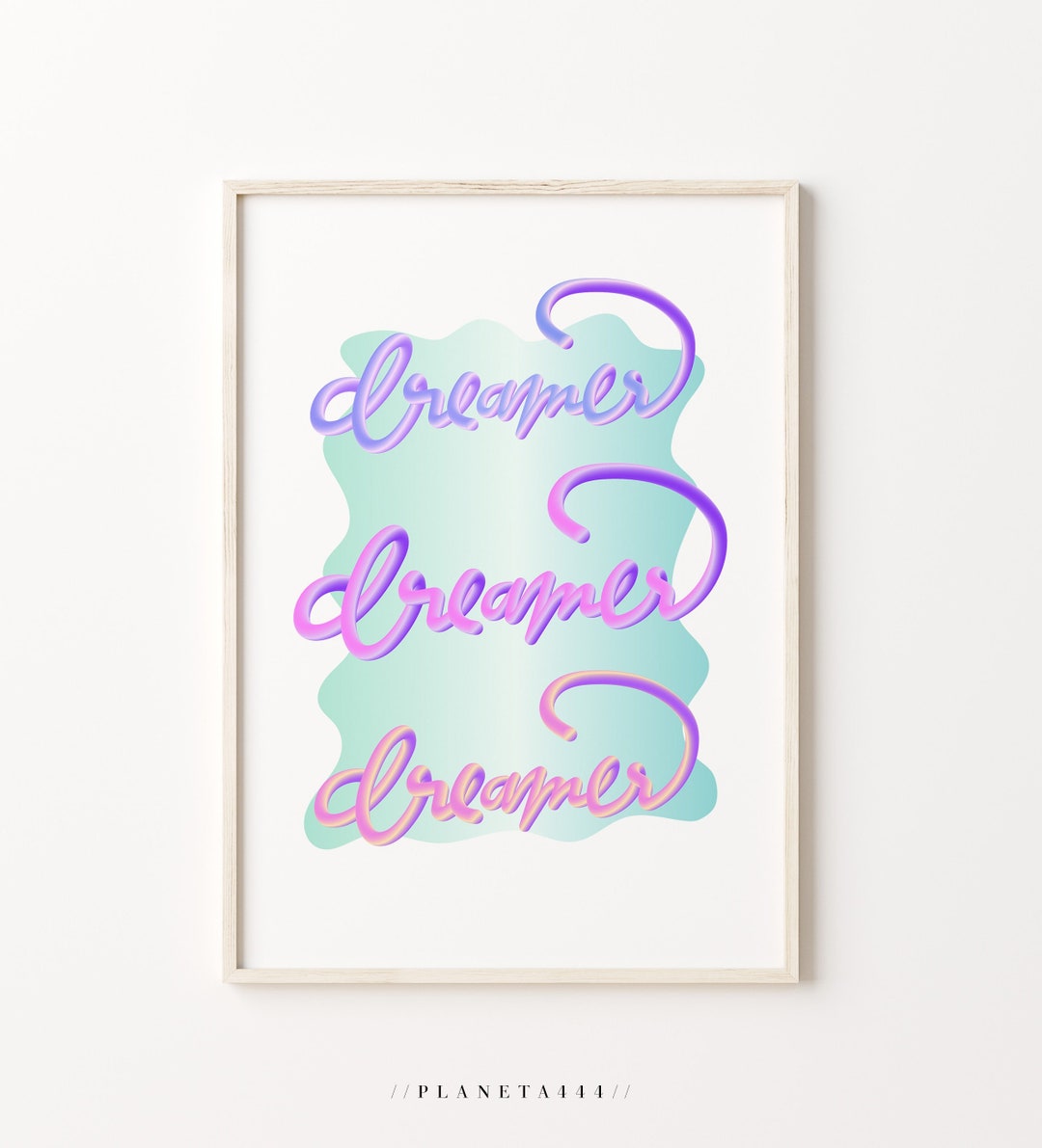 Dreamer 3d Y2k Art Print Pastel Gradient Abstract Shape Artwork 90s ...