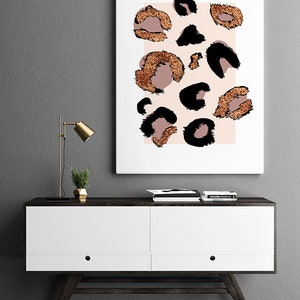 Leopard Print, Glitter Leopard, Bronze Decor, Leopard Wall Art, Big ...