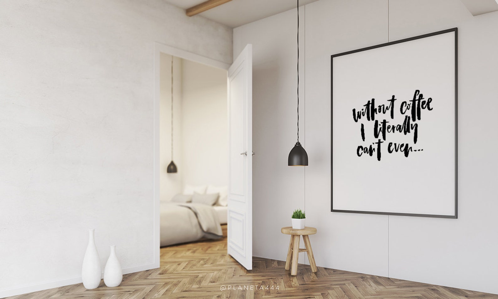 Without Coffee I Literally Can't Even Poster, Coffee Quote Art Print ...