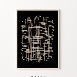 Abstract Grid 3 Modern Poster Minimalistic Lines Art Print Nordic ...