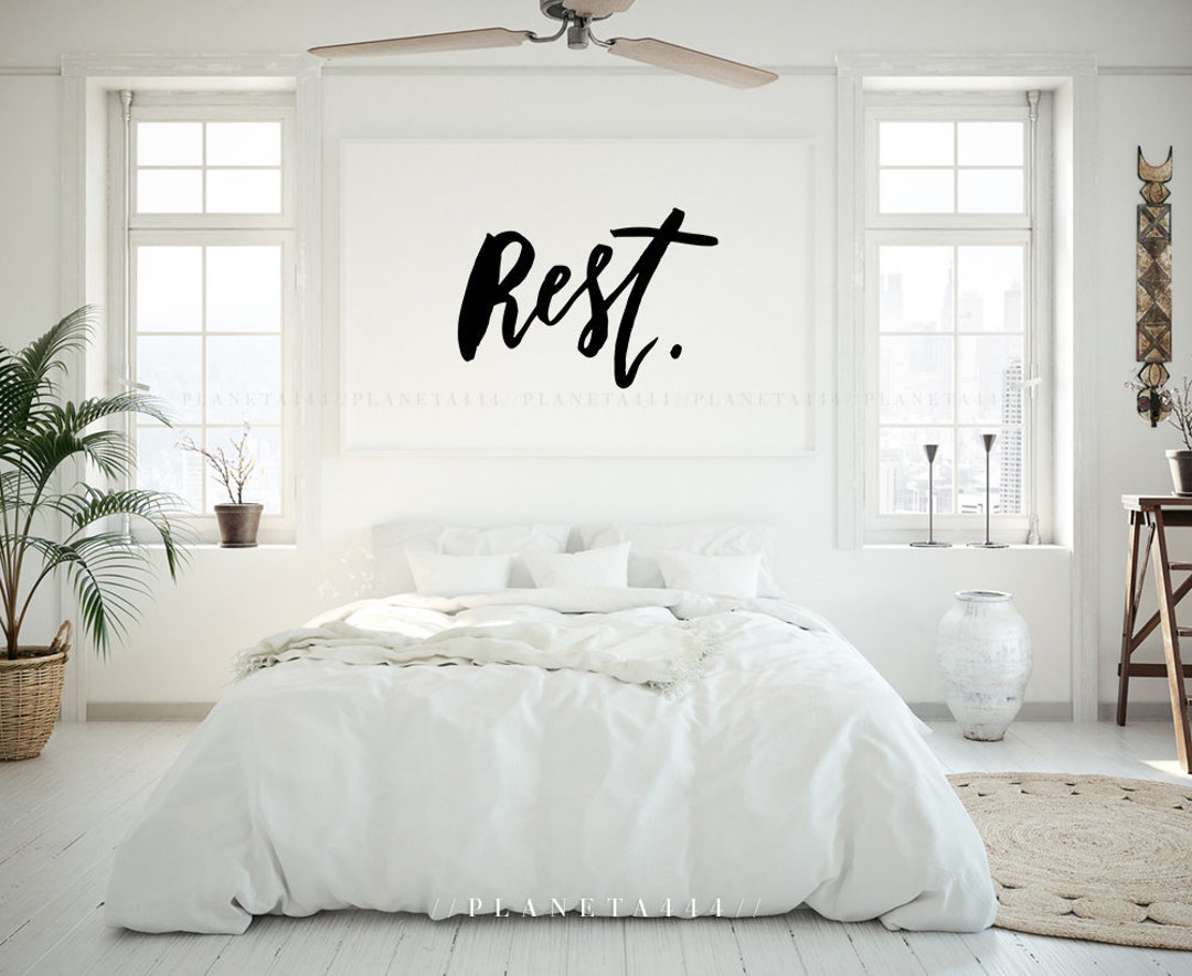 Rest Art Print, Relax Meditation Wall Art, Inspiring Saying Poster ...