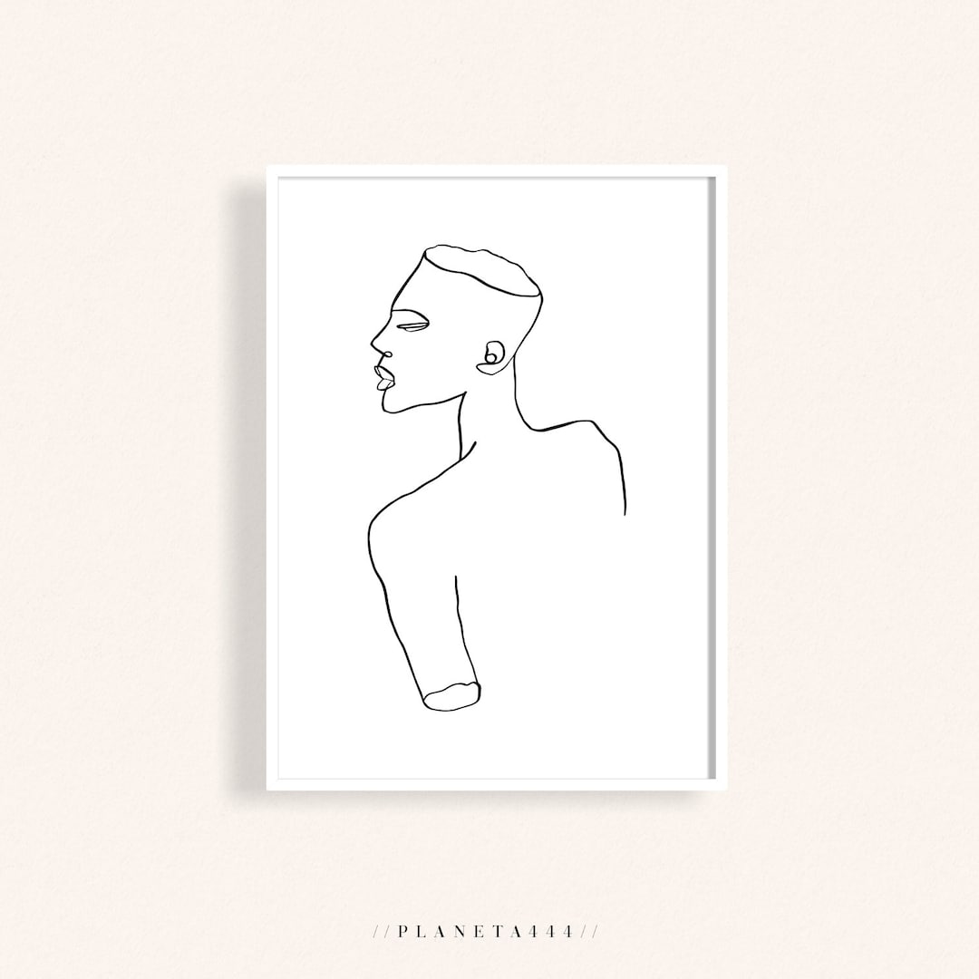 Female Statue Line Art, Greek Statue Woman Wall Art, Single Line Woman ...