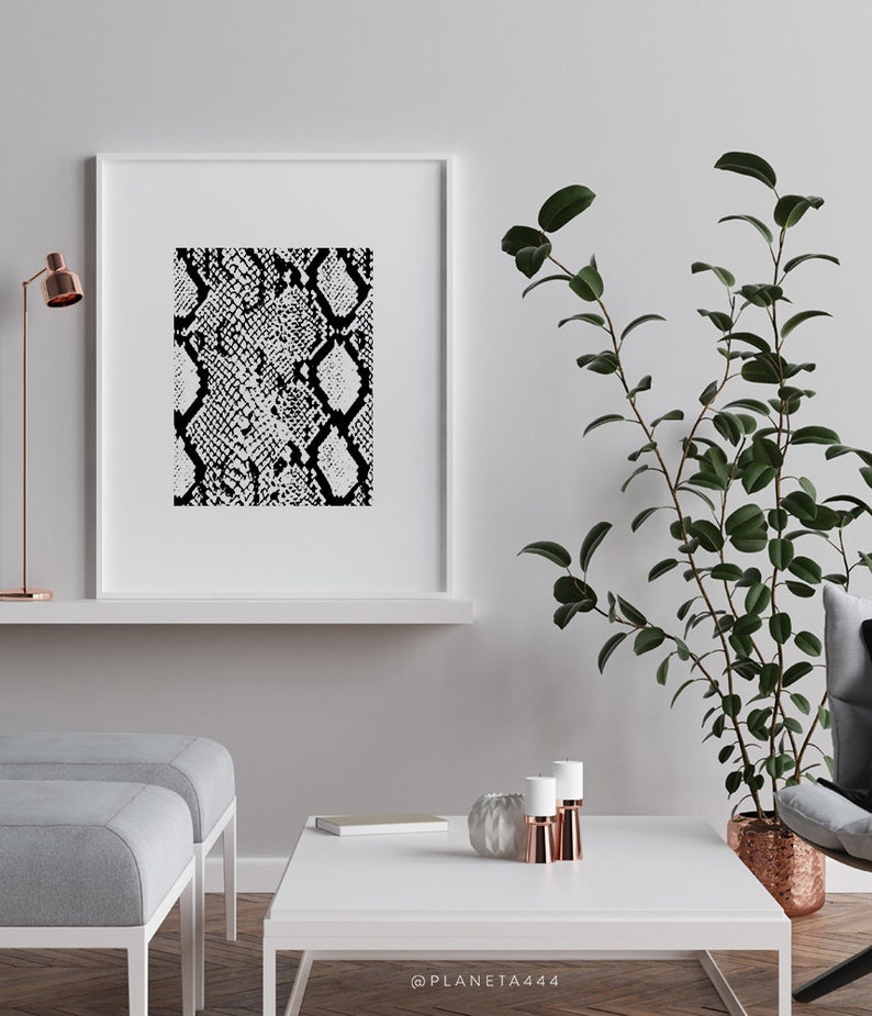 Snake Animal Art Print Snake Skin Wall Art Animal Black - Etsy