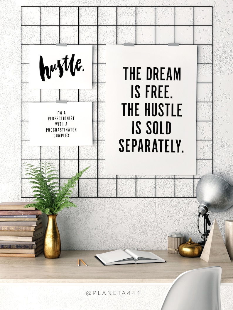 The Dream is Free the Hustle is Sold Separately Typographic | Etsy