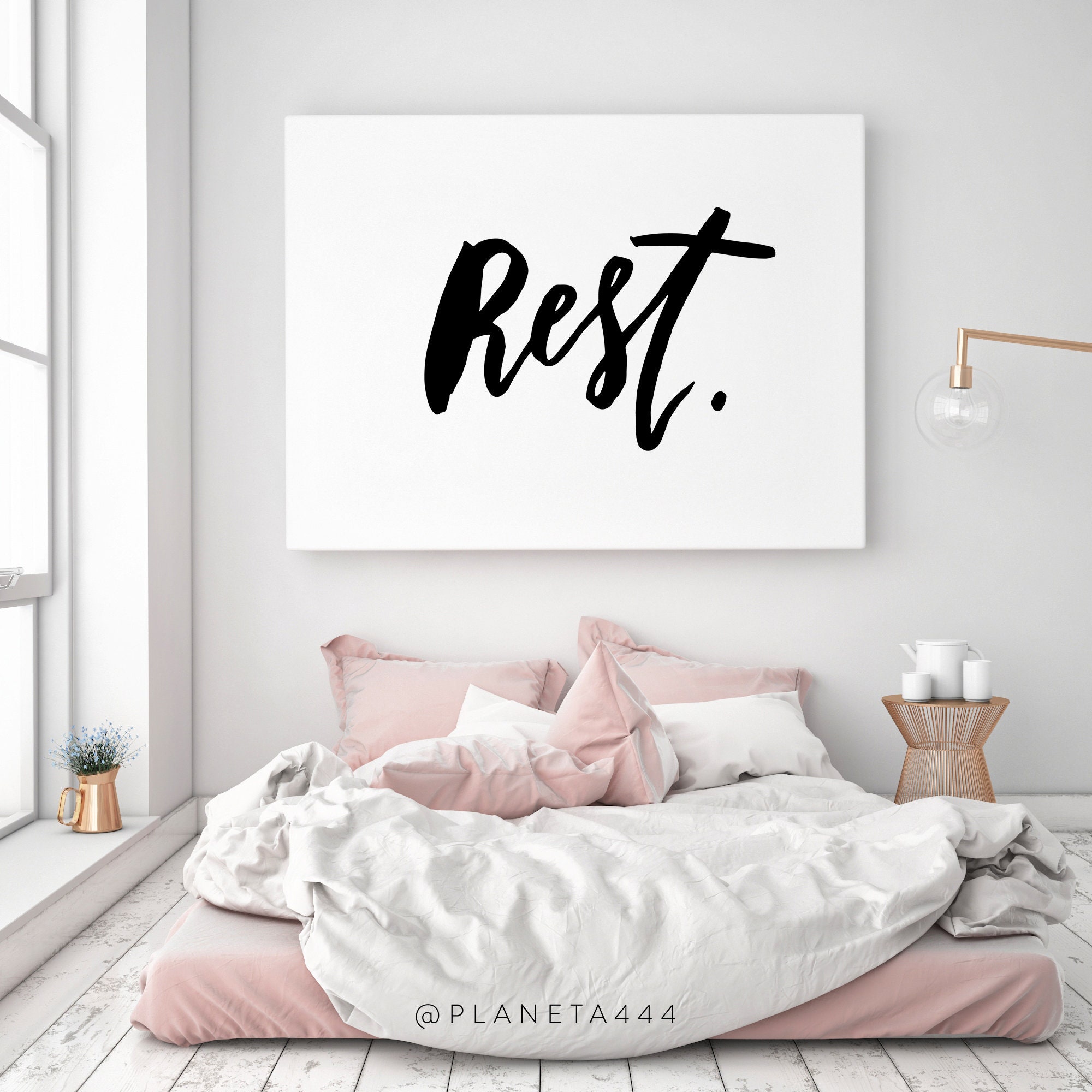Rest Art Print, Relax Meditation Wall Art, Inspiring Saying Poster ...