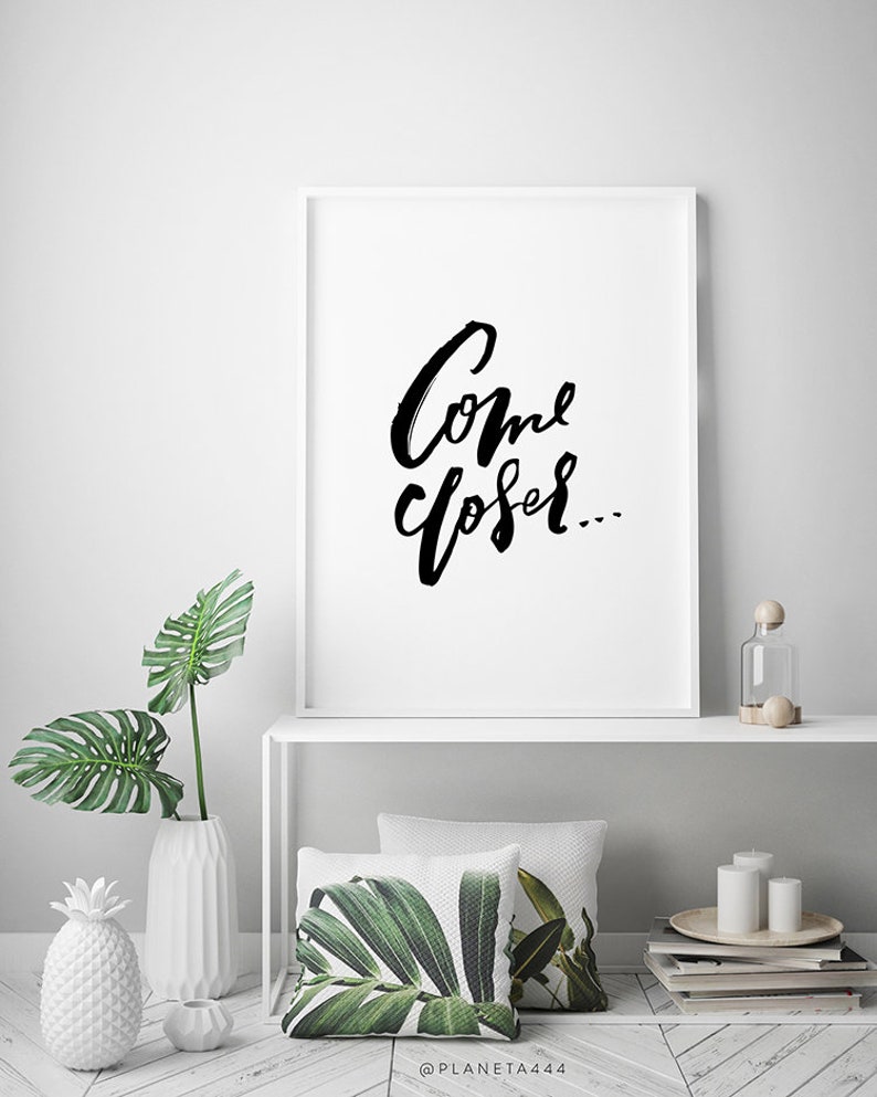 Come Closer, Love Poster, Typography Wall Art, Modern Home Decor ...