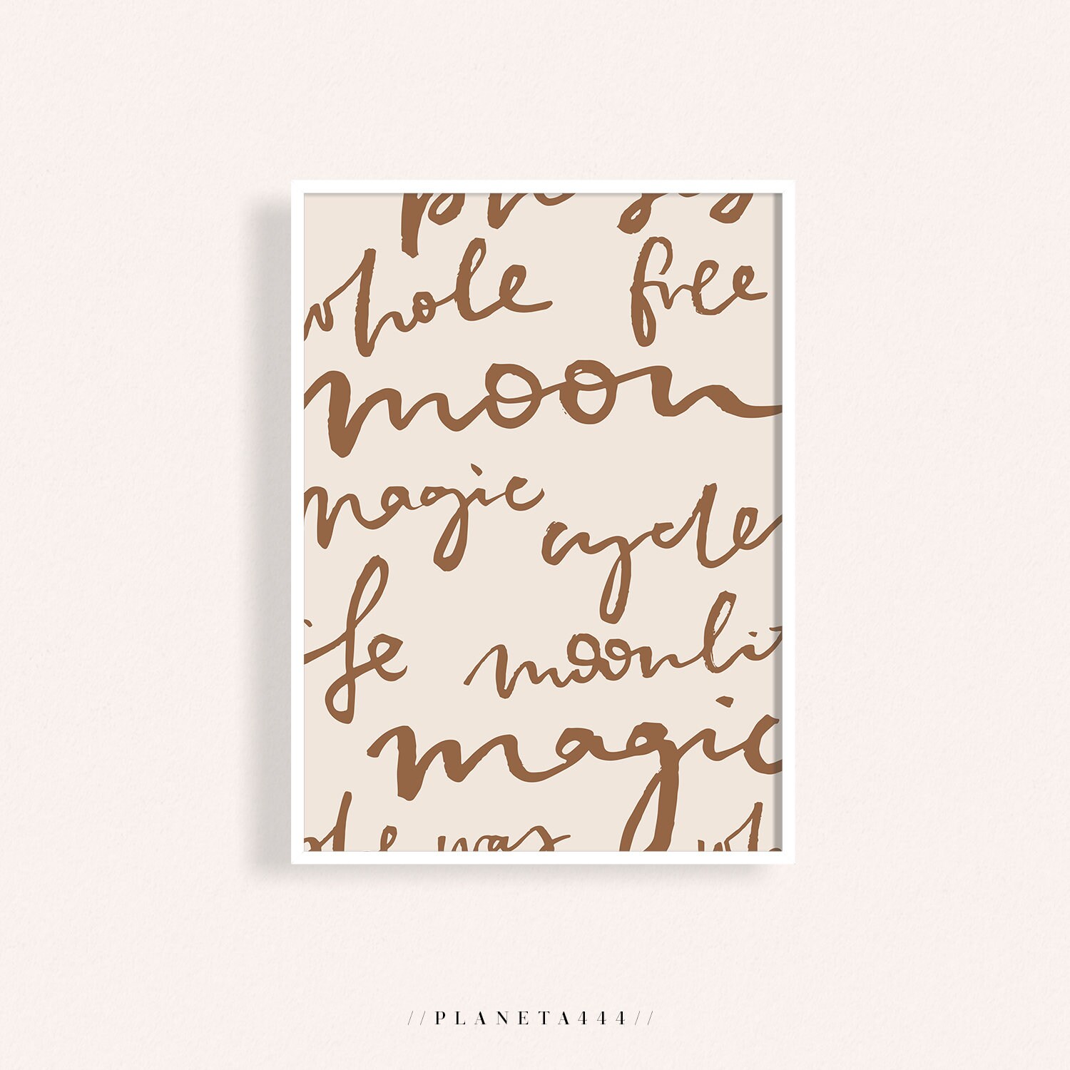 Moon Phases Lunar Cycles Words Quote Big Lettering Moon Art | Etsy