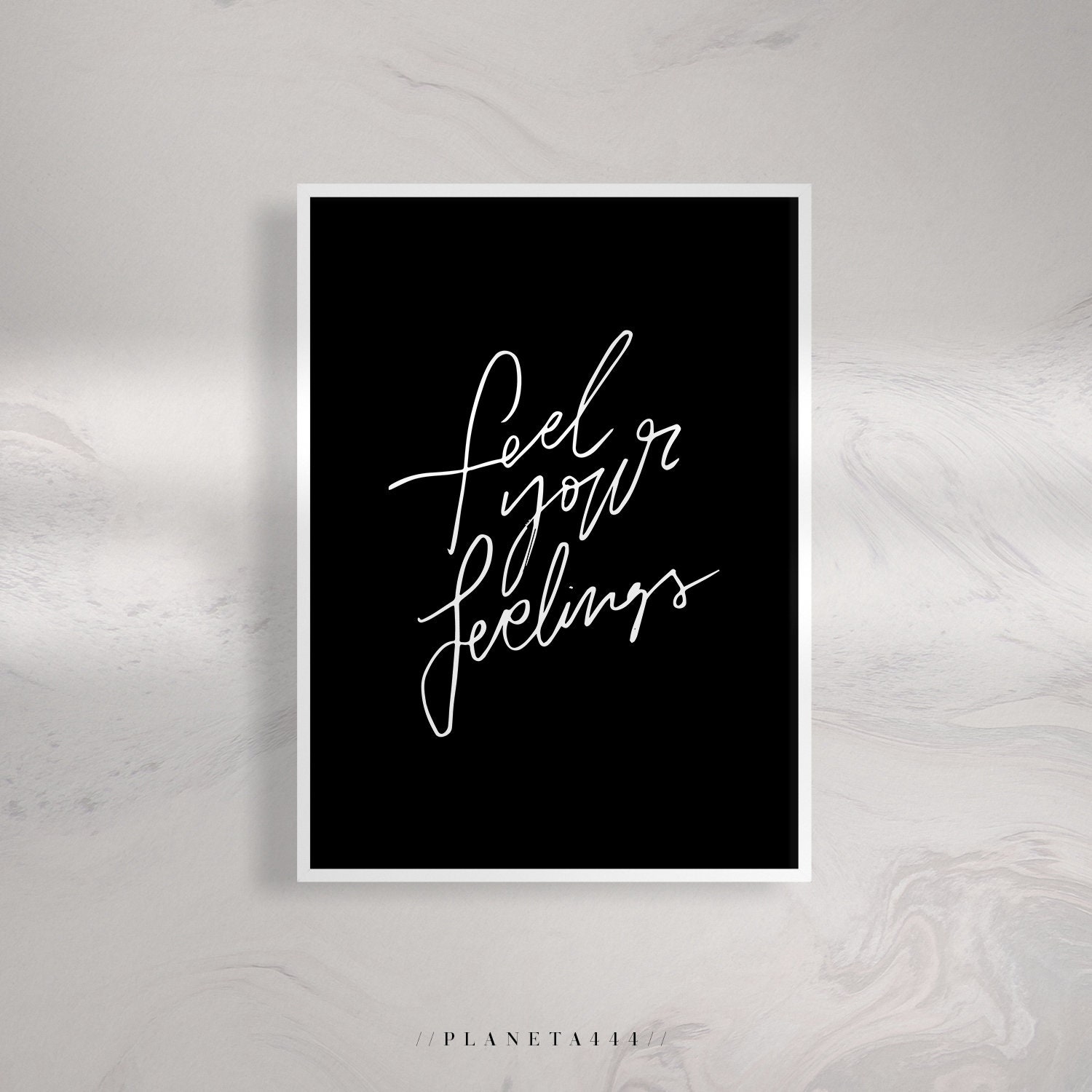 Feel Your Feelings Quote Print Modern Delicate Lettering Art | Etsy