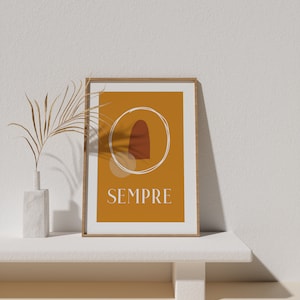 Sempre Italian Art Print Always Italian Word Poster Modernist Italian ...
