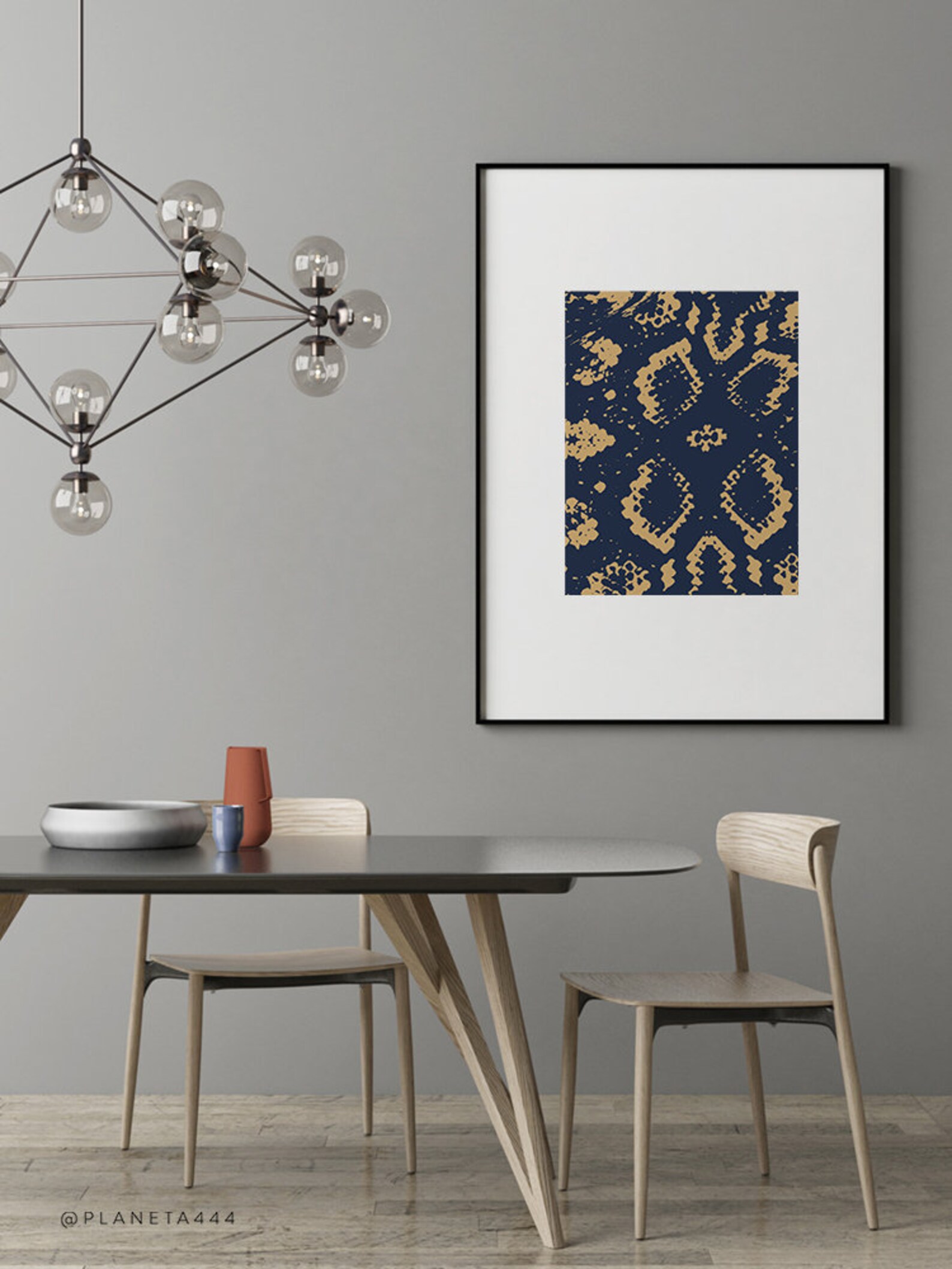 Snake Animal Art Print, Navy Wall Art, Snake Skin Print Poster Modern ...